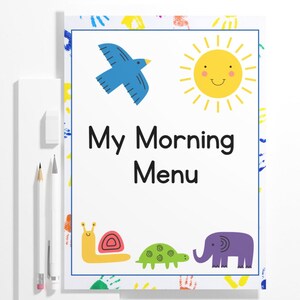 Morning Menu Kids Printable, Homeschool Activity, Handwriting Practice ...