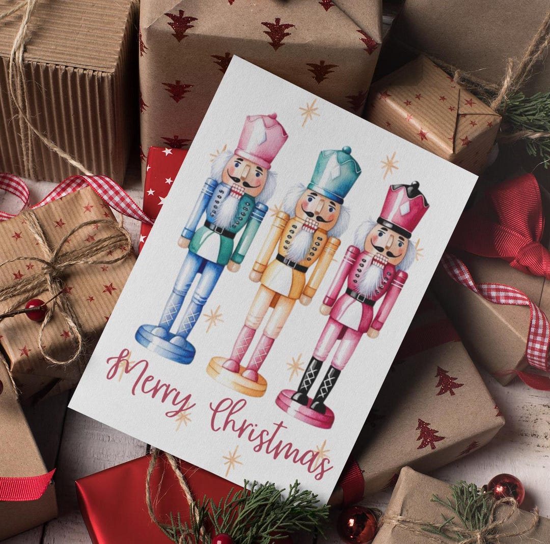 Nutcracker Svg Pastel Pink Christmas SVG, Watercolor Merry Christmas ...
