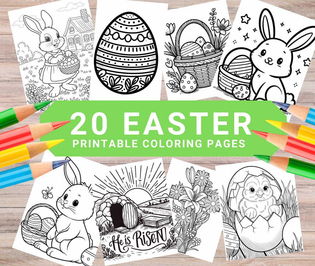 Easter Coloring Pages, 20 Printable Coloring Pages for Kids and Adults ...