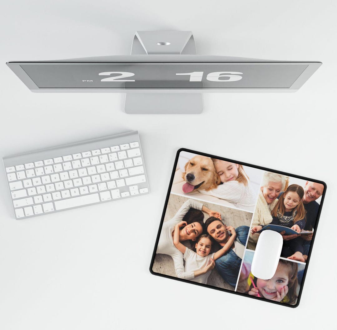 Custom Mousepad With Photo Collage, Personalized Desk Mat, Desk Blotter ...