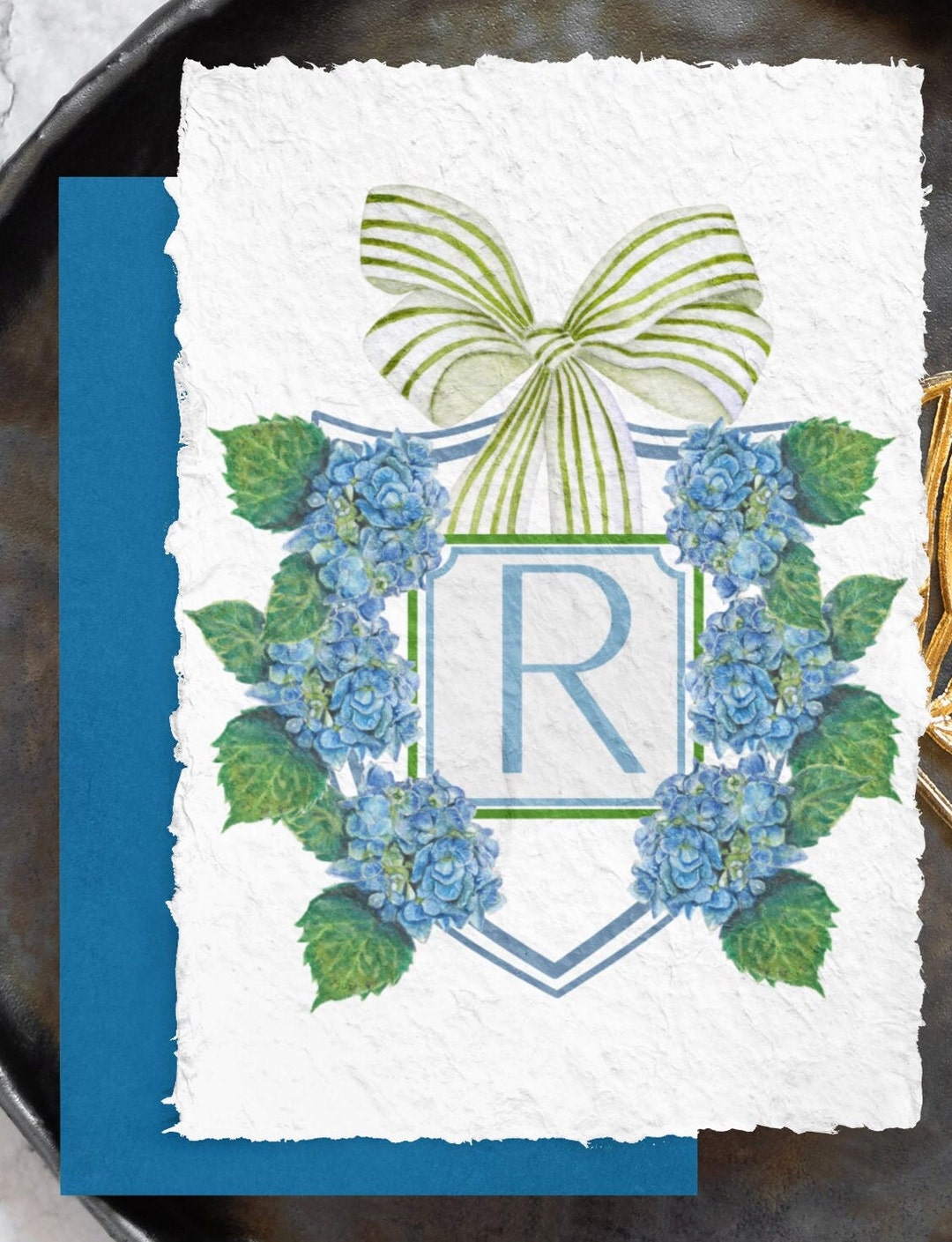 Custom Wedding Crest, PNG, Jpg Monogram Hydrangea Crest for Invitation ...