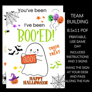 Printable Youve Been Booed Halloween Game Coworker Employee Fun ...