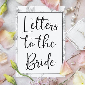 Letters to the Bride Printable Cover Sheet, Wedding Memory Book ...
