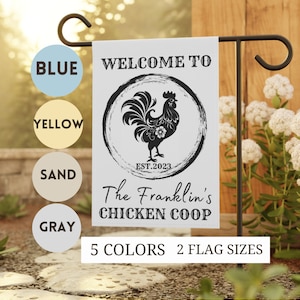 Custom Chicken Coop Farm Sign With Last Name - Personalized Yard Flag ...