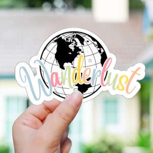 Luggage Sticker Decal Map Sticker World Traveler Wanderlust Sticker ...