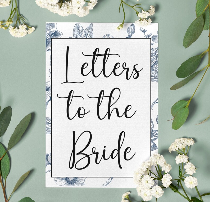 Letters to the Bride Printable Cover Sheet, Wedding Memory Book ...