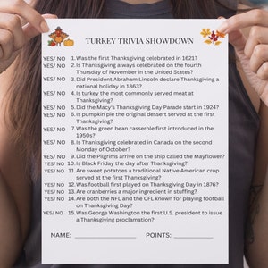 Thanksgiving Trivia Game | Family Dinner, Friendsgiving (printable PDF ...