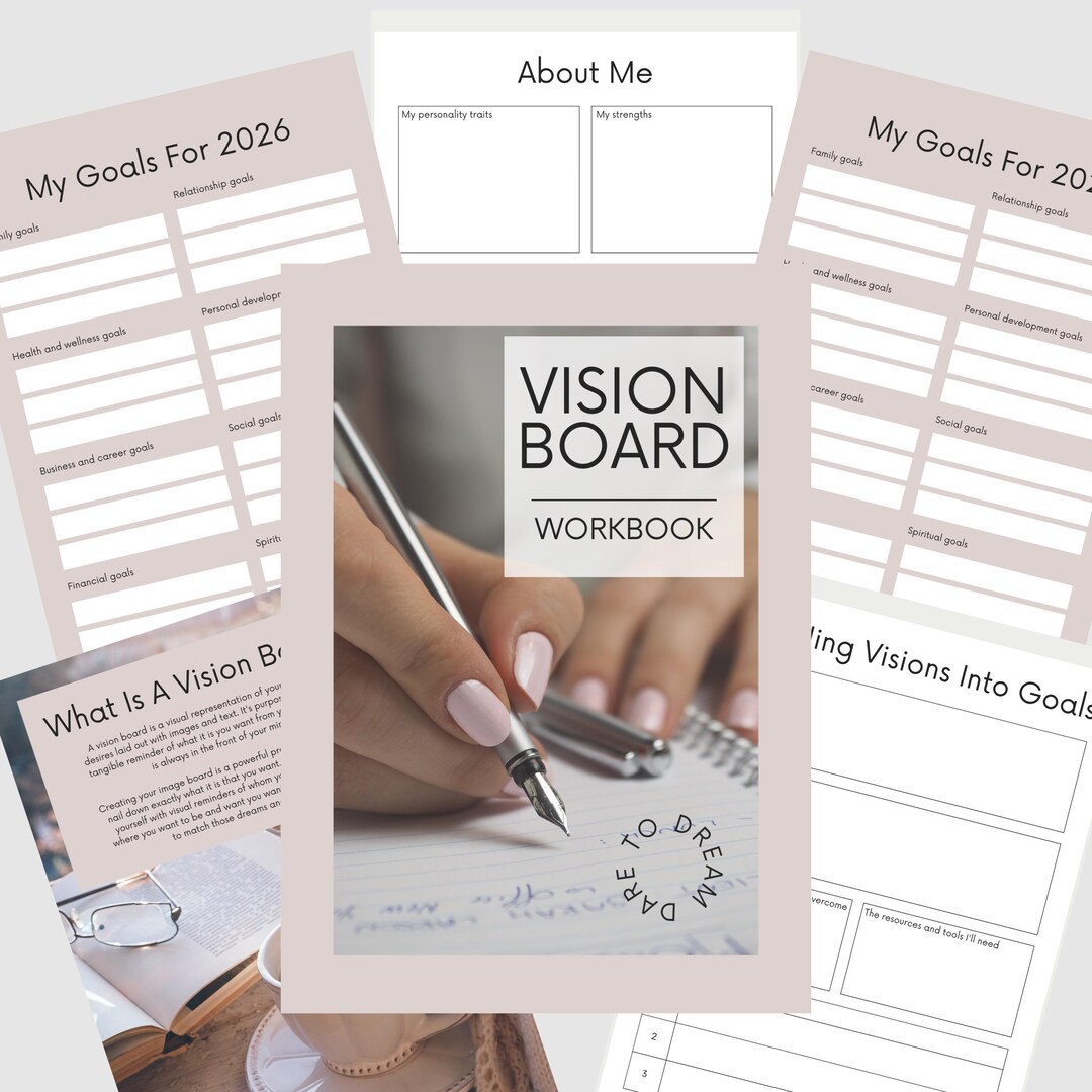 Vision Board-afdrukbare items, 2025 Vision Board-pdf, Vision Board ...