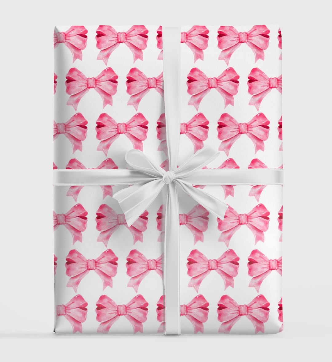 Pink Coquette Wrapping Paper Preppy Bows Gift Wrap Papers Roll Luxury ...
