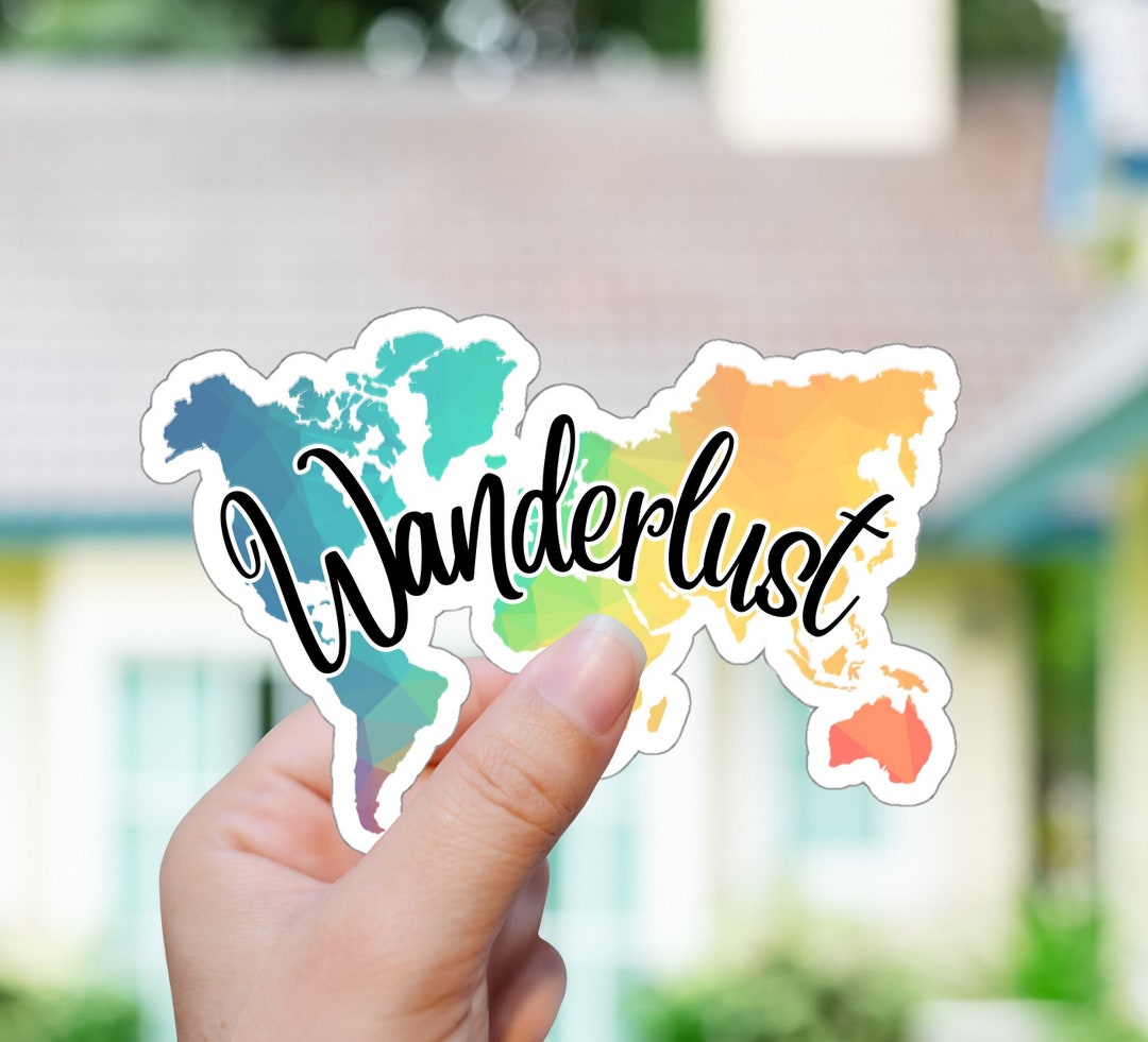 Adventure Sticker Map Decal Vinyl Wanderlust Luggage Decal Car Sticker ...