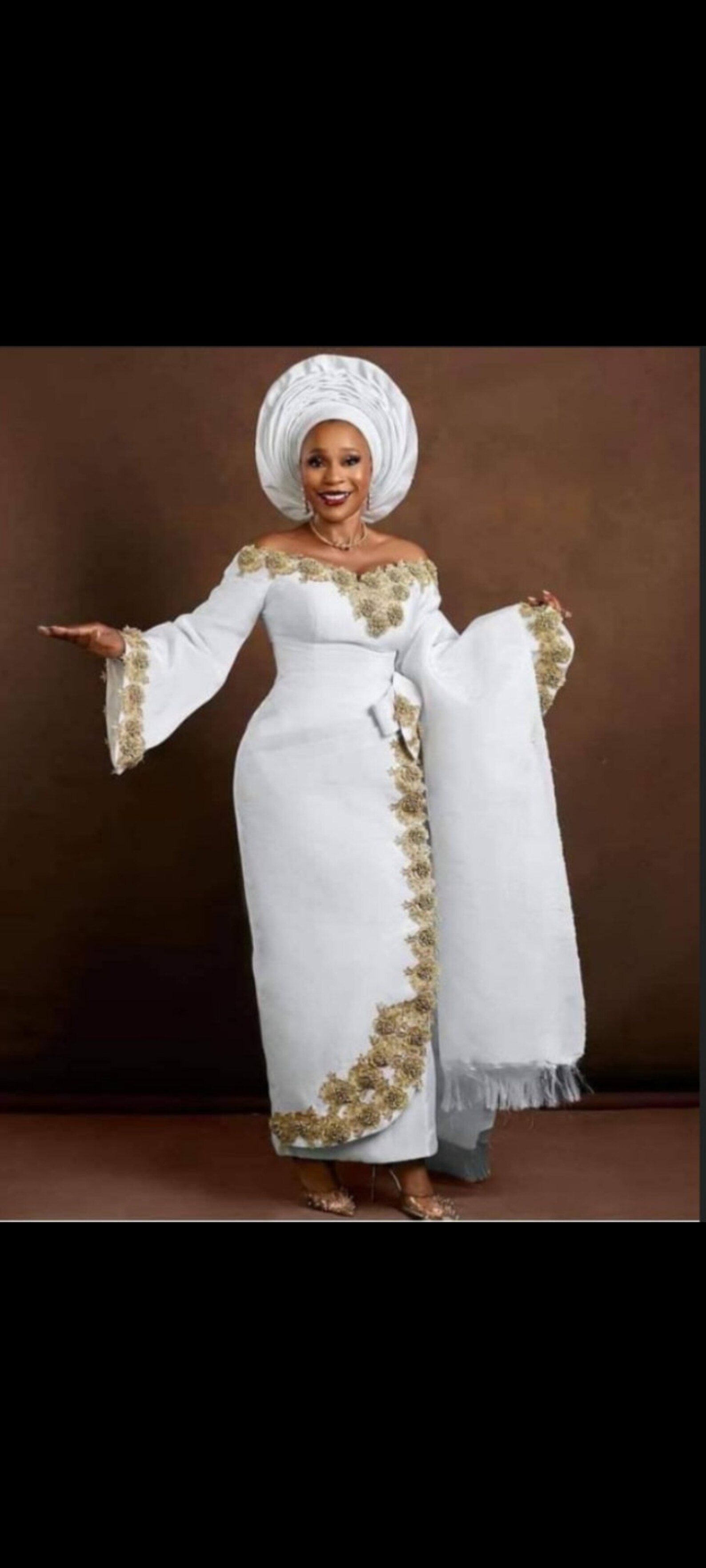 White Aso Oke Traditional Attire Bridal Dress Traditional - Etsy