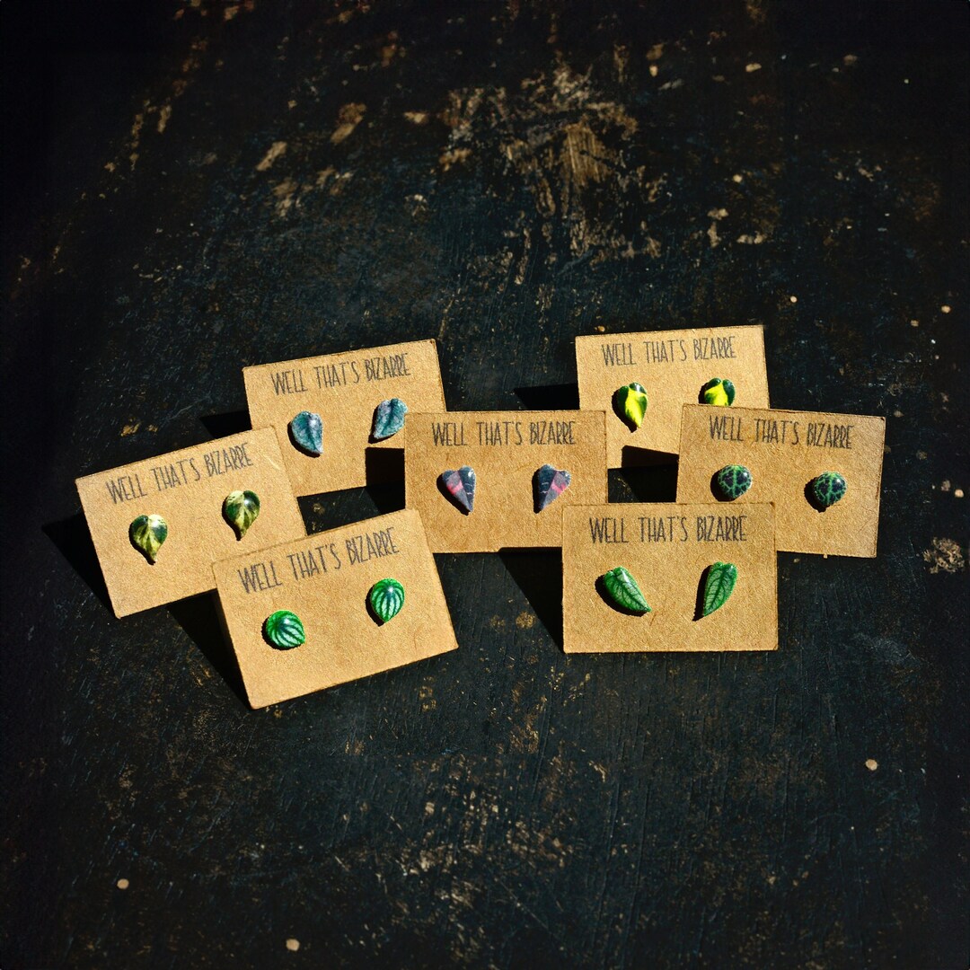 Mini Plant Stud Earrings: Mix & Match Set of FOUR - Etsy