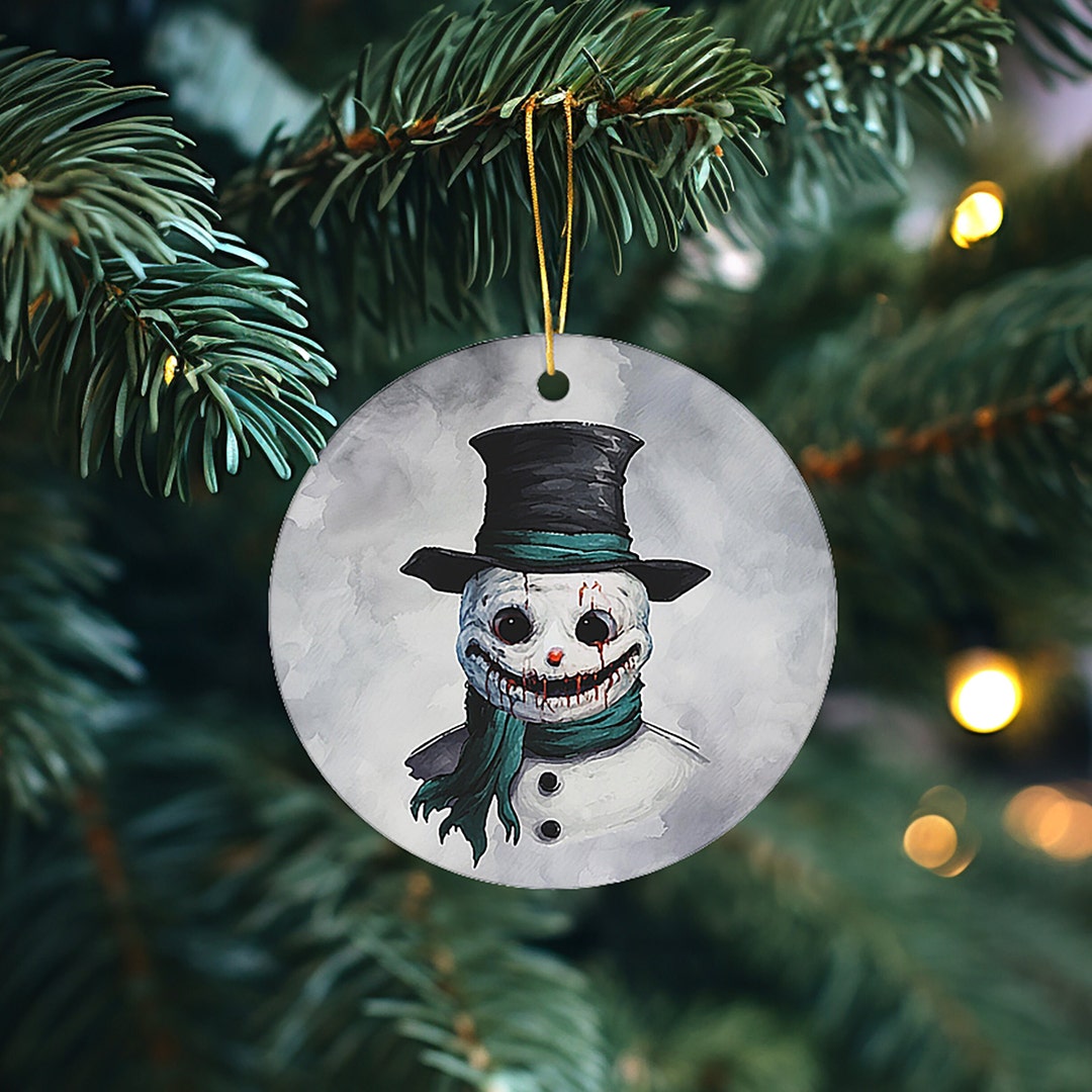 Creepy Snowman Ornament | Horror Christmas Decor | Spooky Holiday Gifts ...