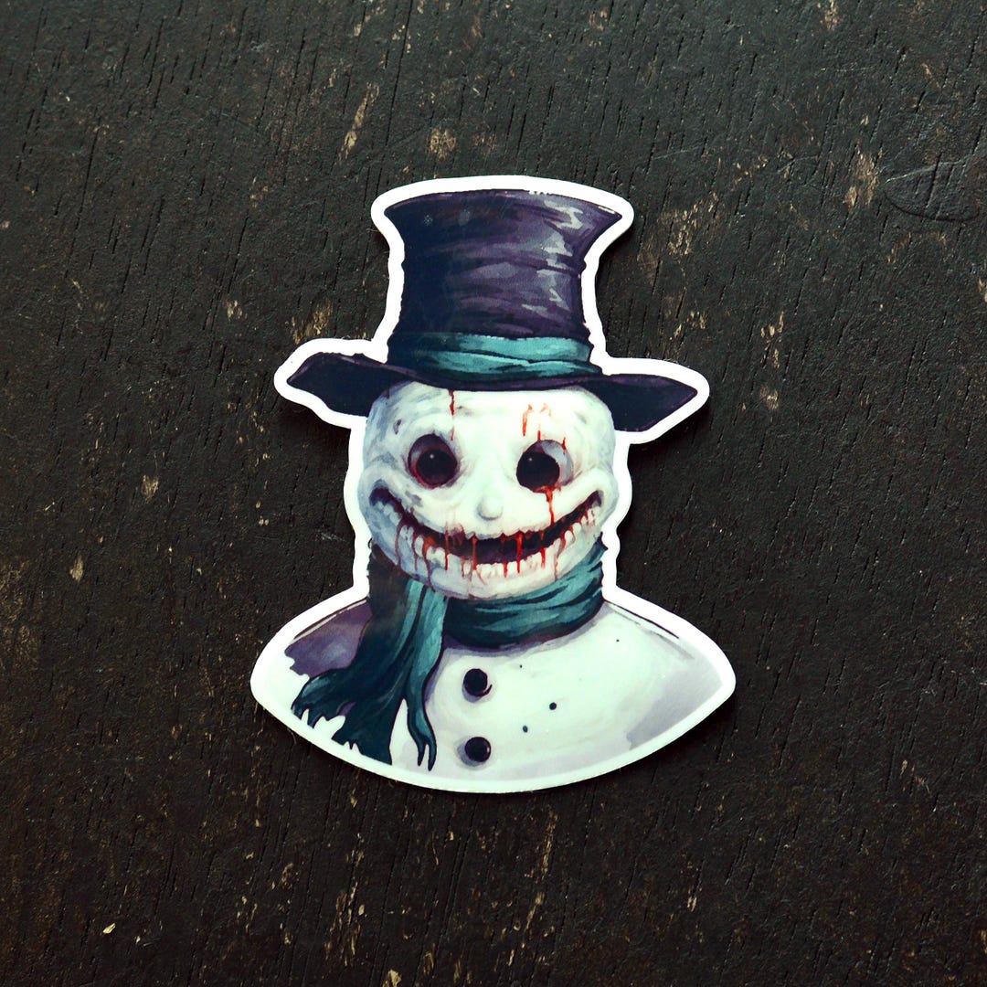 Spooky Snowman Sticker | Horror Decal | Creepy Christmas | Evil Art ...