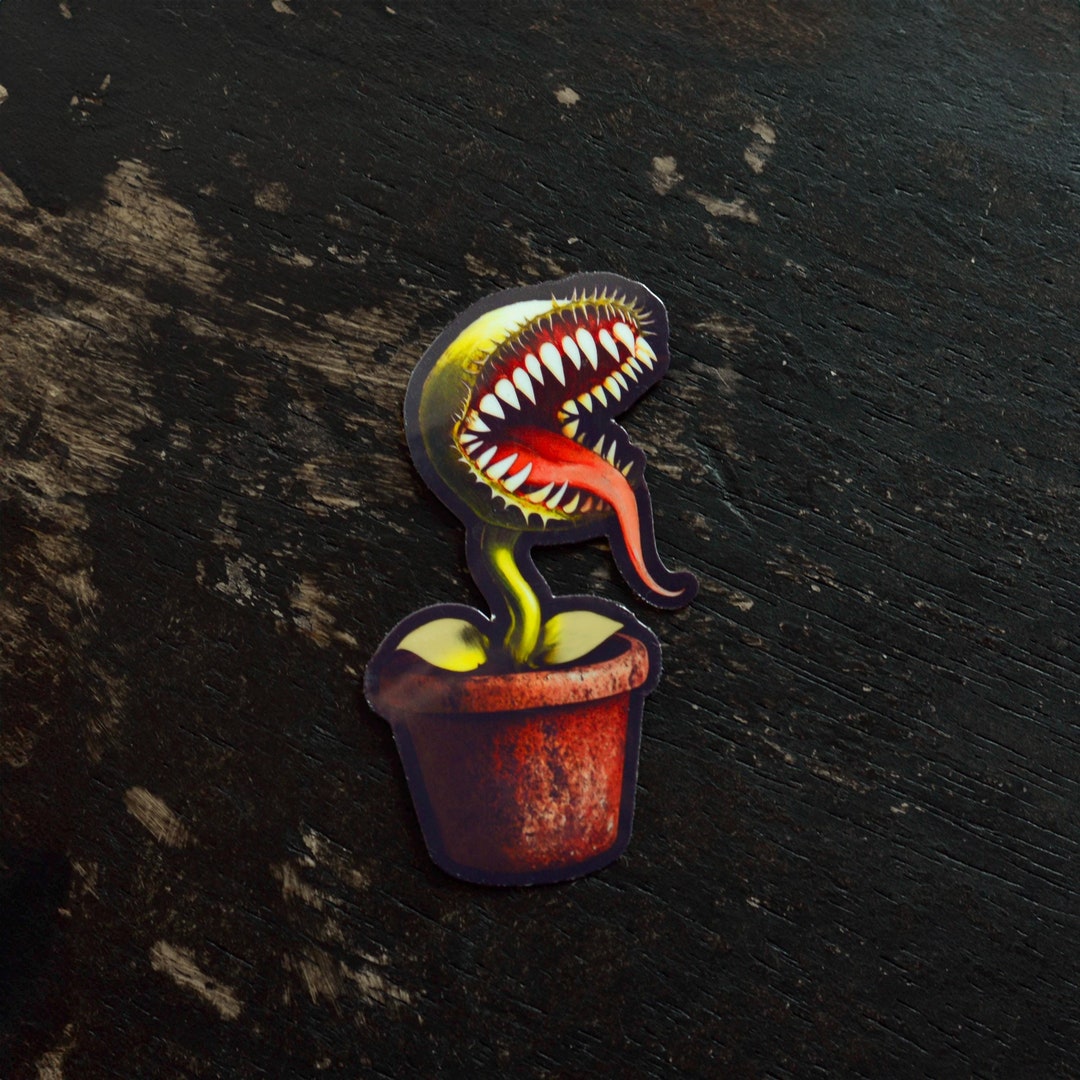 Spooky Venus Fly Trap Sticker | Weird Decal | Creepy Botanical Sticker ...