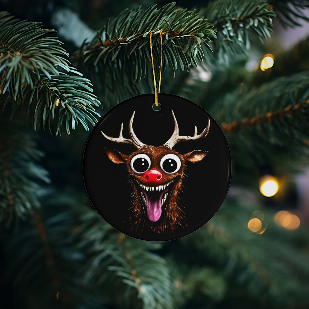 Creepy Rudolf Ornament | Horror Christmas Decor | Spooky Holiday Gifts ...