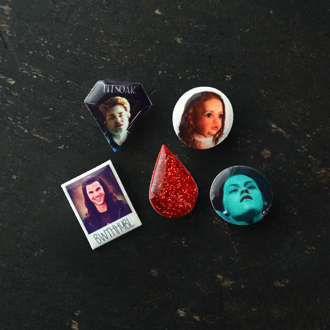 Twilight Charms Twilight Croc Buttons Twilight Lapel Pins Edward Cullen ...