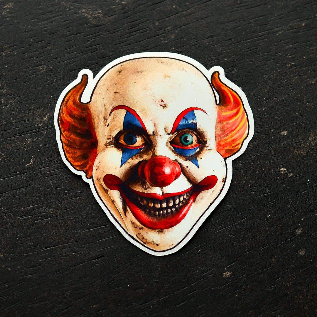 Creepy Clown Sticker | Horror Decal | Murder Clown | Evil Art | Creepy ...
