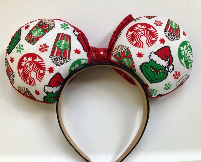 Disney Starbucks Grinch Christmas Coffee Handmade Mickey Ears Minnie ...