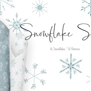 Watercolor Snowflakes and Digital Pattern Papers INSTANT DOWNLOAD - Etsy