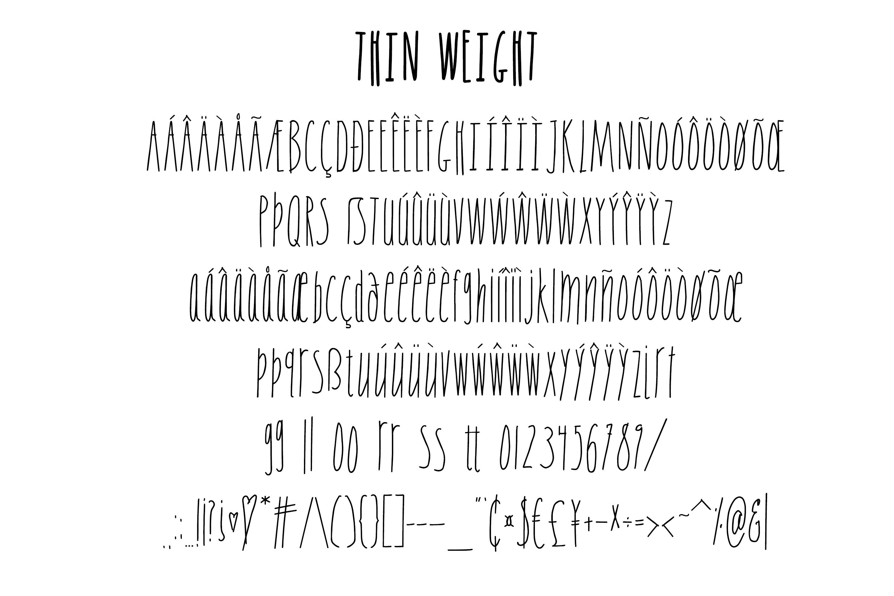 Hand Written Font - in Thin, Regular, & Bold - A Skinny Sans Serif - Etsy