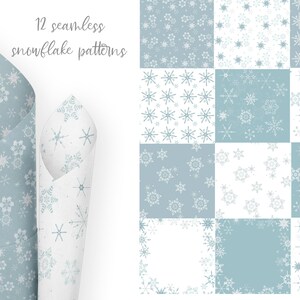 Watercolor Snowflakes and Digital Pattern Papers INSTANT DOWNLOAD - Etsy