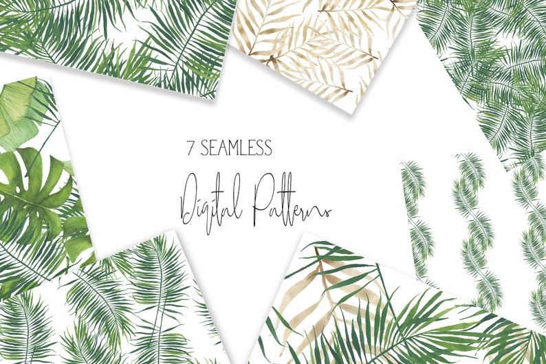 Tropical Watercolor Clip Art and Digital Paper - Etsy