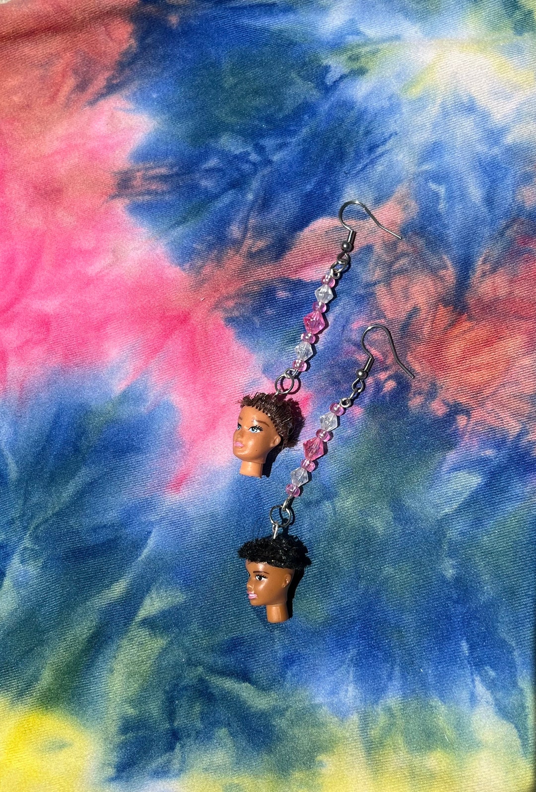Barbie Doll Shaved Barbie Head Toy Doll Head Pink Vintage Beaded ...