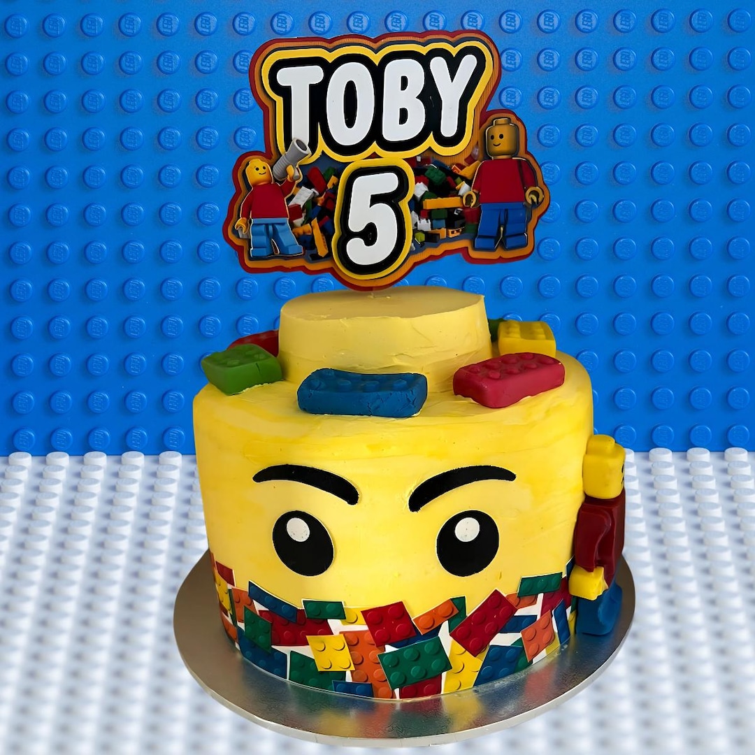 LEGO Cake Topper Set – Cake Topper, Edible Face Fropper and LEGO Brick ...