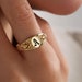 Birthstone Signet Ring , Initial Ring, Personalized Ring for Women ...