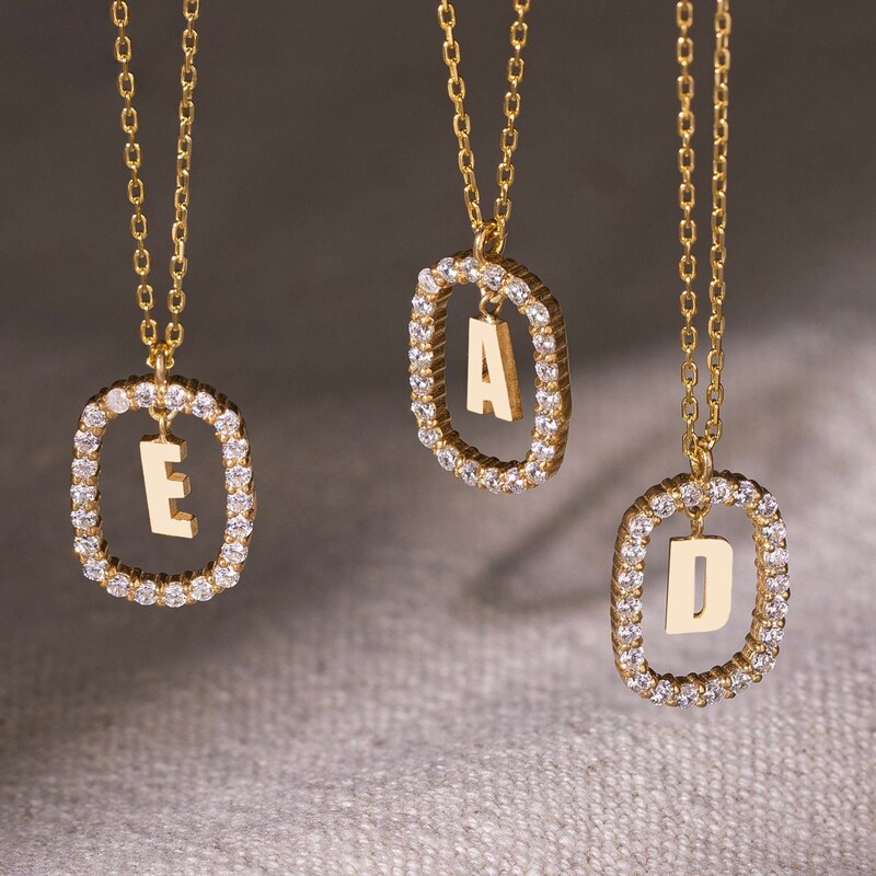 Initial Necklace - Etsy