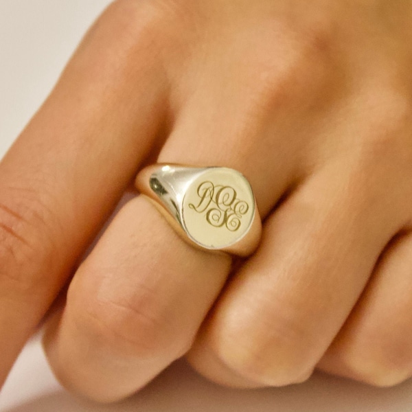 Monogram Signet Ring - Etsy