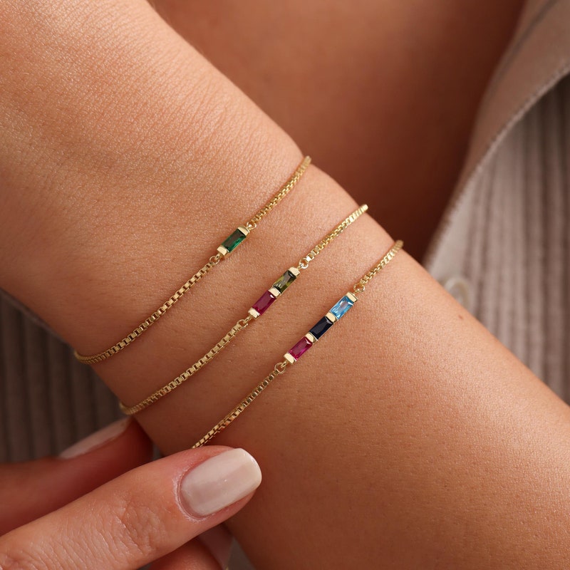 Birthstone Bracelet - Etsy