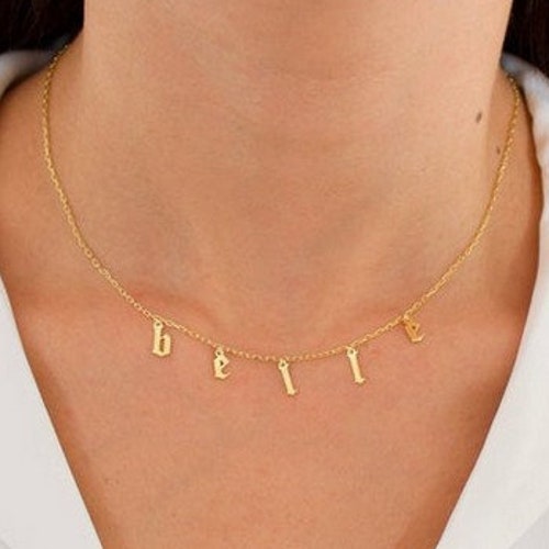 Name Choker Initial Name Necklace Personalized Choker - Etsy