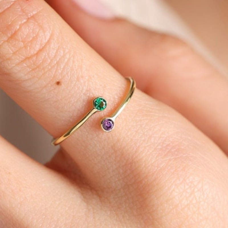 Mothers Ring 2 Stone - Etsy