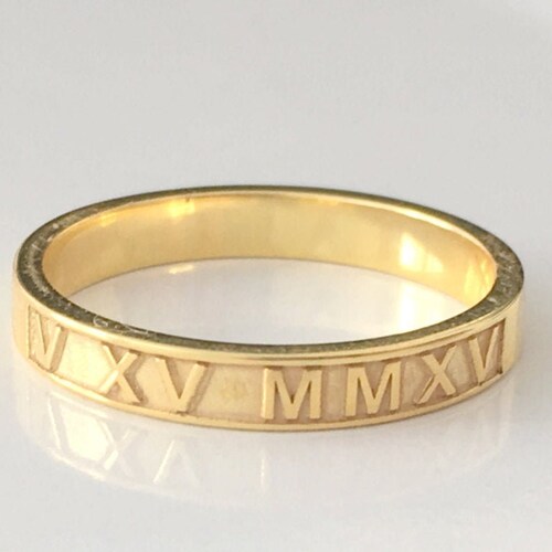 Roman Numeral Ring Coordinates Ring Personalized Wedding - Etsy