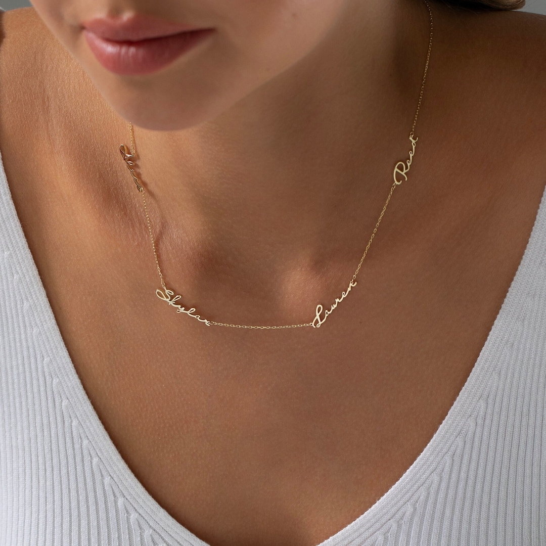 Multiple Name Necklace, Family Necklace, Children Names Necklace, Mom ...