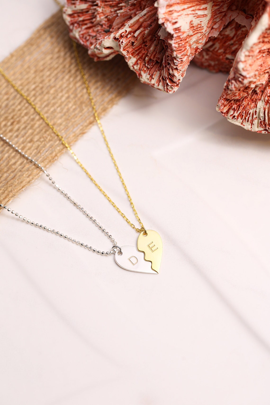 Half Broken Heart Necklace gold Heart Necklace Valentines - Etsy