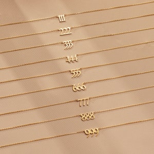 Angel Number Necklace, 111, 222, 333, 444, 555, 666, 777, 888 ...