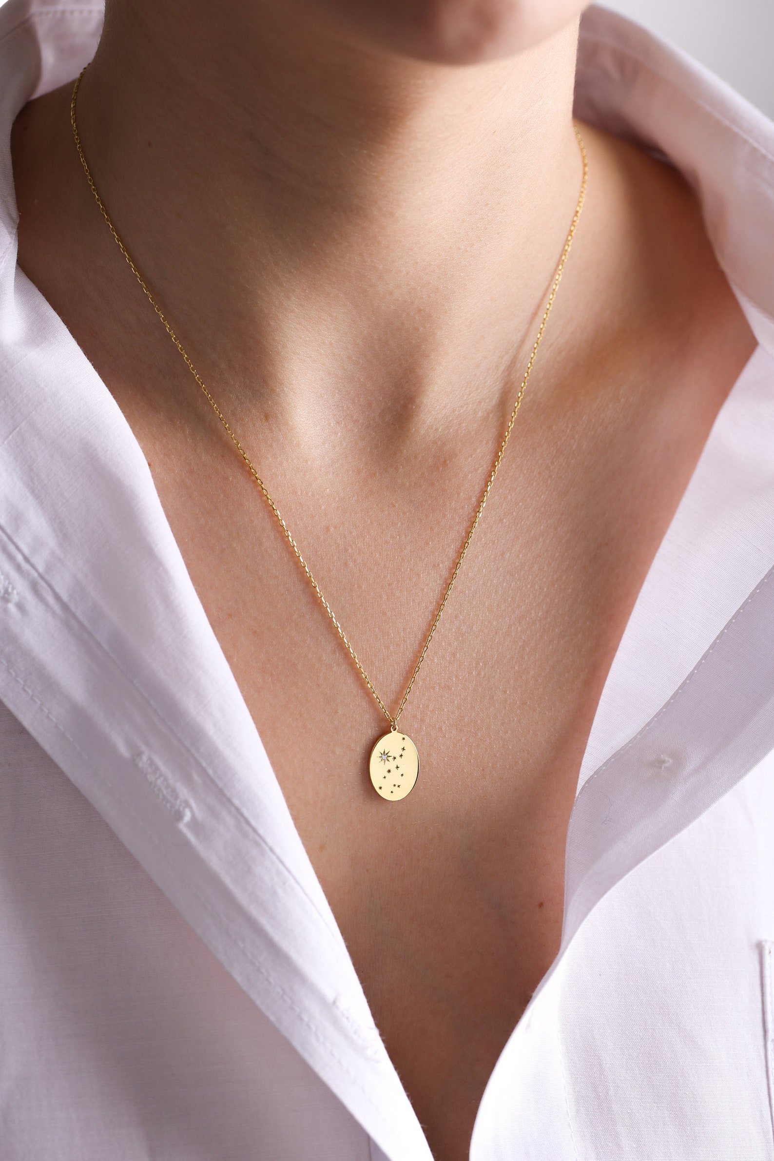 Zodiac Star Necklace Zodiac Signs Necklace Constellation - Etsy