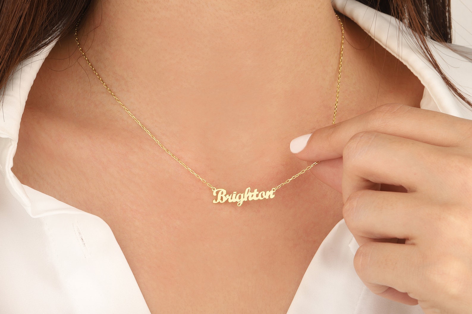 14k Solid Gold Name Necklace Name Necklace Personalized | Etsy