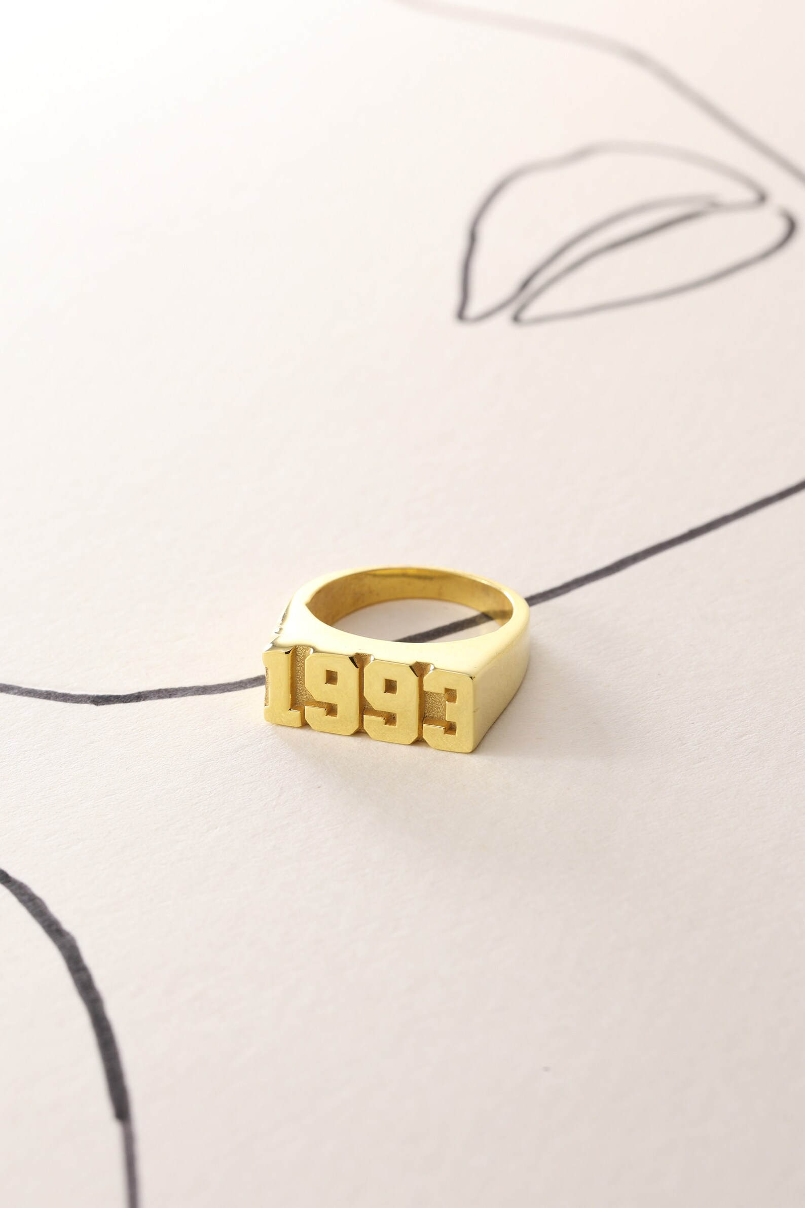 Personalized Year Ring , Custom Date Ring , Stackable Year Ring , Birth ...