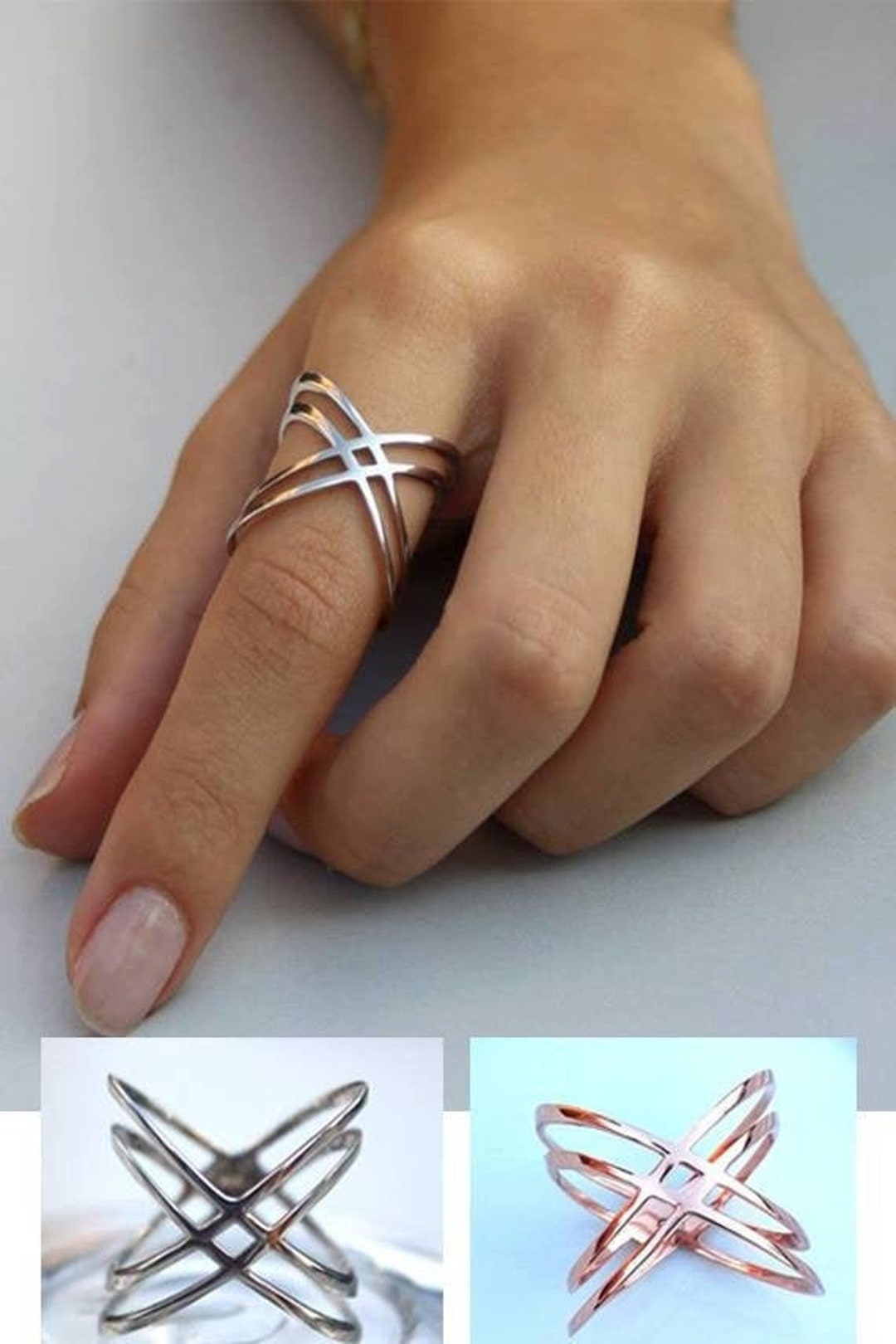 Gold Ring , X Ring , Cross Cross Ring ,14K Gold X Ring , Sterling ...