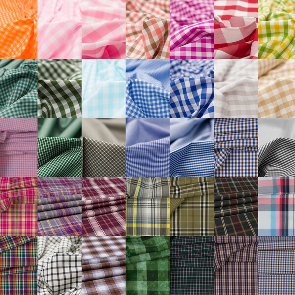 Checked Linen Fabric - Etsy