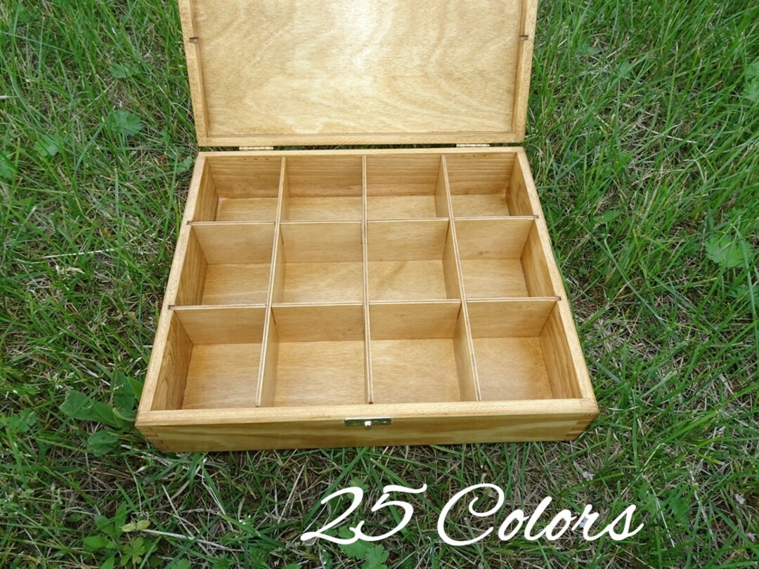Wooden Box / Wooden Tea Box / 9 Compartments / Unpainted or Painted ...