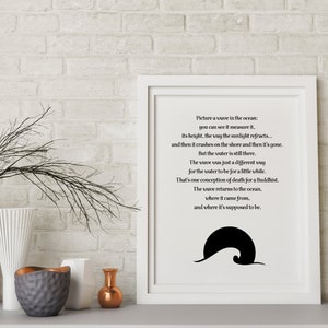The Wave Returns to the Ocean Full Quote - the Good Place Art Print ...