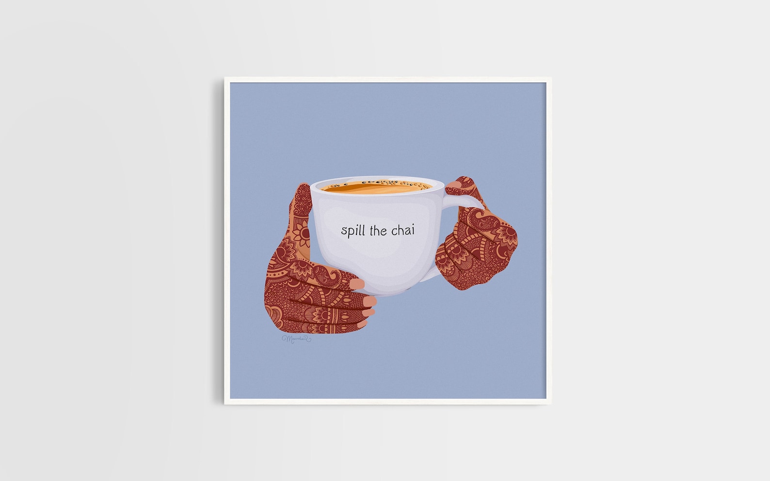 Spill the Chai Illustration Desi Art Print Chai Tea Spill - Etsy