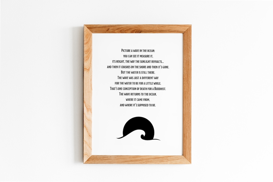 The Wave Returns to the Ocean Full Quote - the Good Place Art Print ...