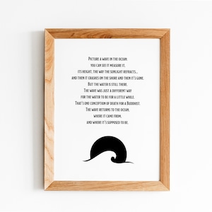 The Wave Returns to the Ocean Full Quote - the Good Place Art Print ...