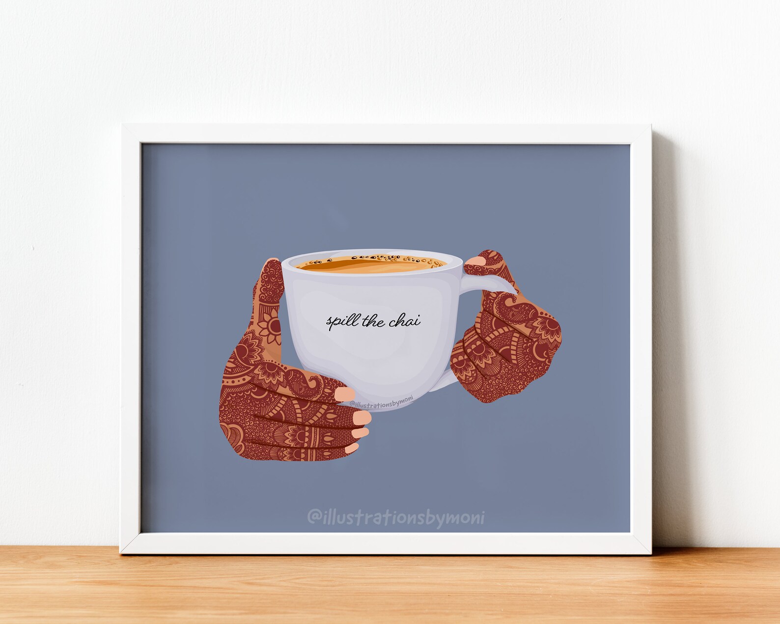 Spill the Chai Illustration Desi Art Print Chai Tea Spill | Etsy